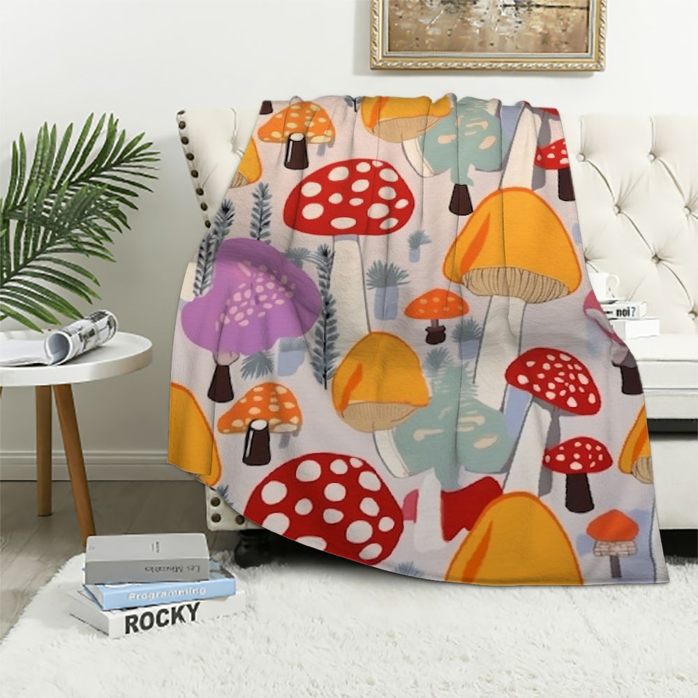 ONETECH Mushroom Blanket Cute Soft Throw Blanket for Couch Super Soft ...