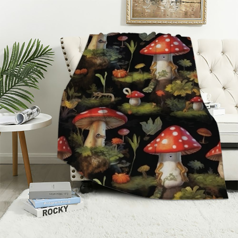 FUMJ Mushroom Blanket Mushroom Gifts for Women Men Kids Frog Blanket ...