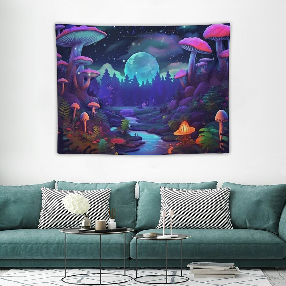 ONETECH Mushroom Forest Tapestry Aesthetic Moon Tapestry Mushroom ...