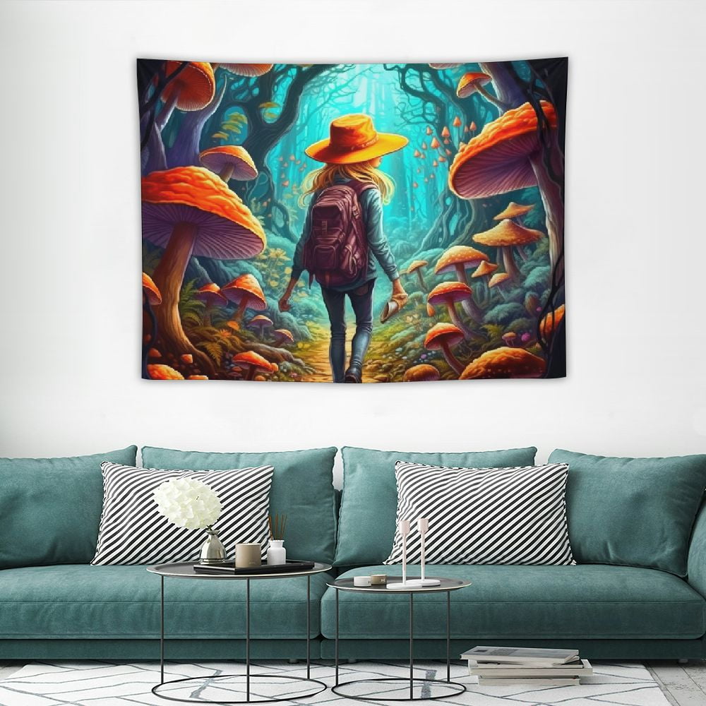 ONETECH Mushroom Tapestry Hippie Skull Tapestries Forest Tapestry Cool ...