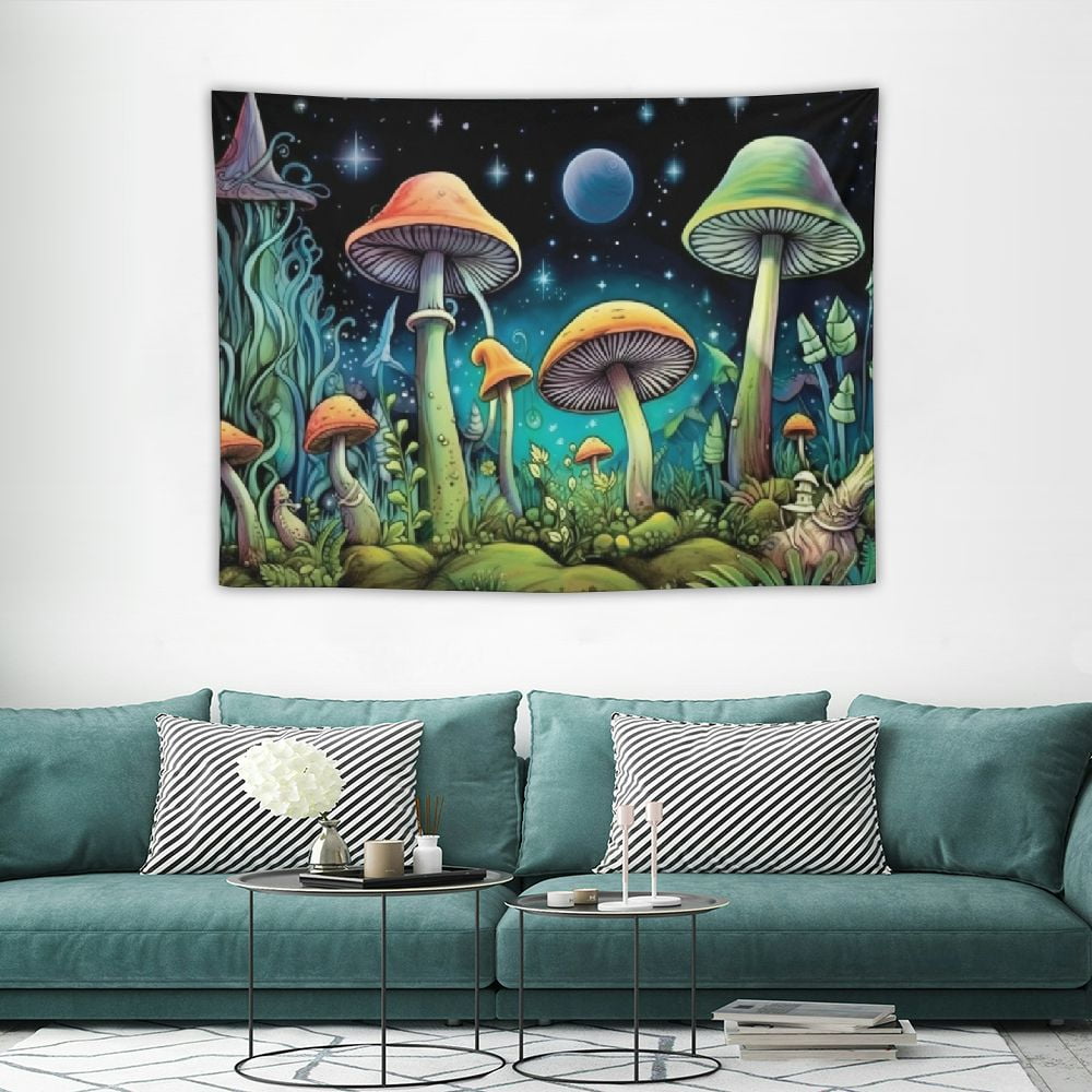 ONETECH Mushroom Tapestry Moon Stars Tapestry Colorful Snake Snails ...