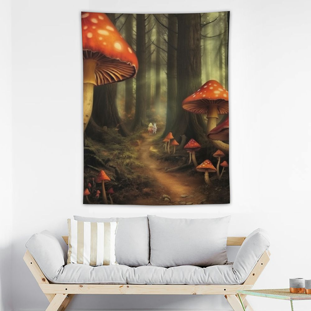 ONETECH Mushroom Tapestry, Mushrooms in Deep Dark Forest Fantasy Nature ...