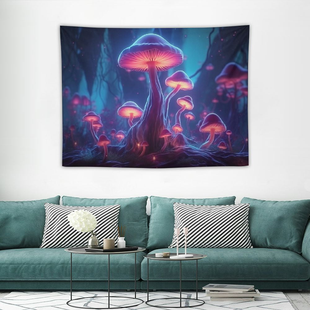 ONETECH Mushroom Tapestry Small Colorful Fantasy Plant Tapestries for ...