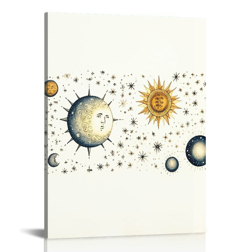 ONETECH Mystical Wall Art, Star And Moon Art, Star And Moon Poster ...