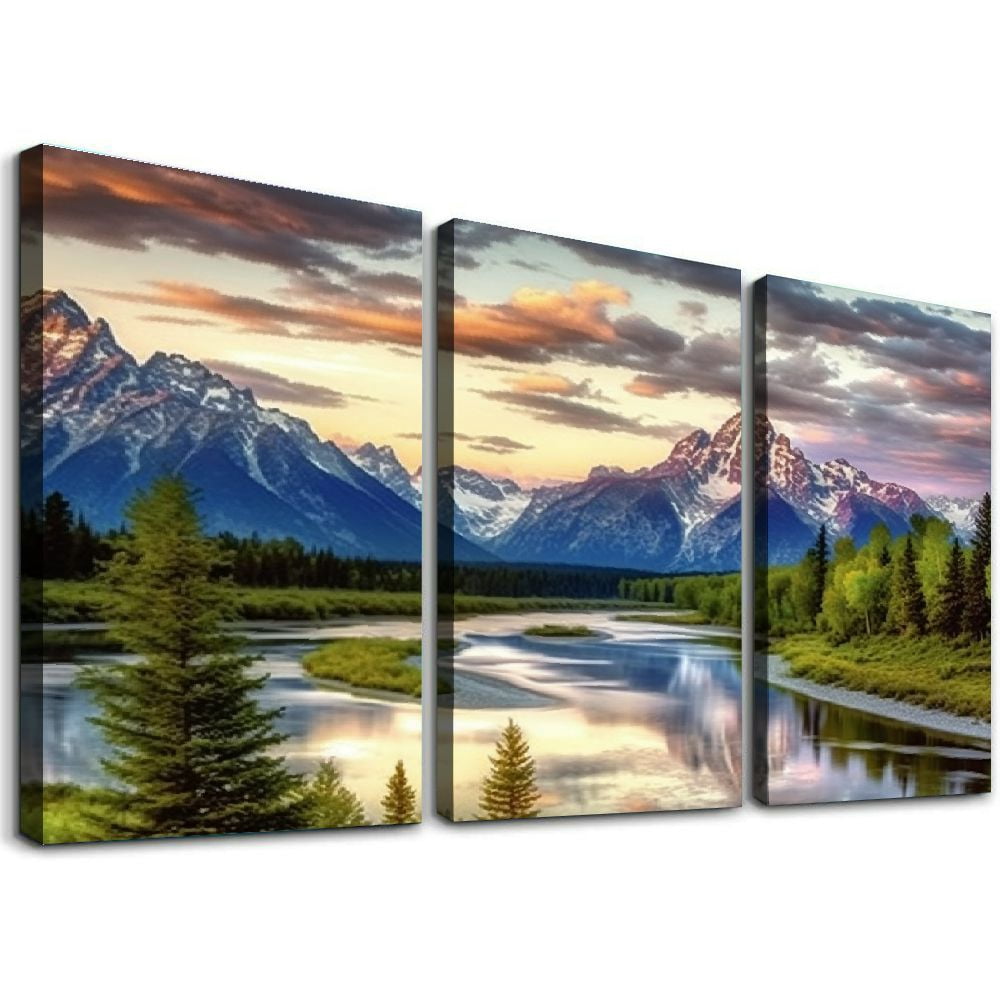 ONETECH National Park Landscape Canvas Wall Art Nature Picture Oxbow ...