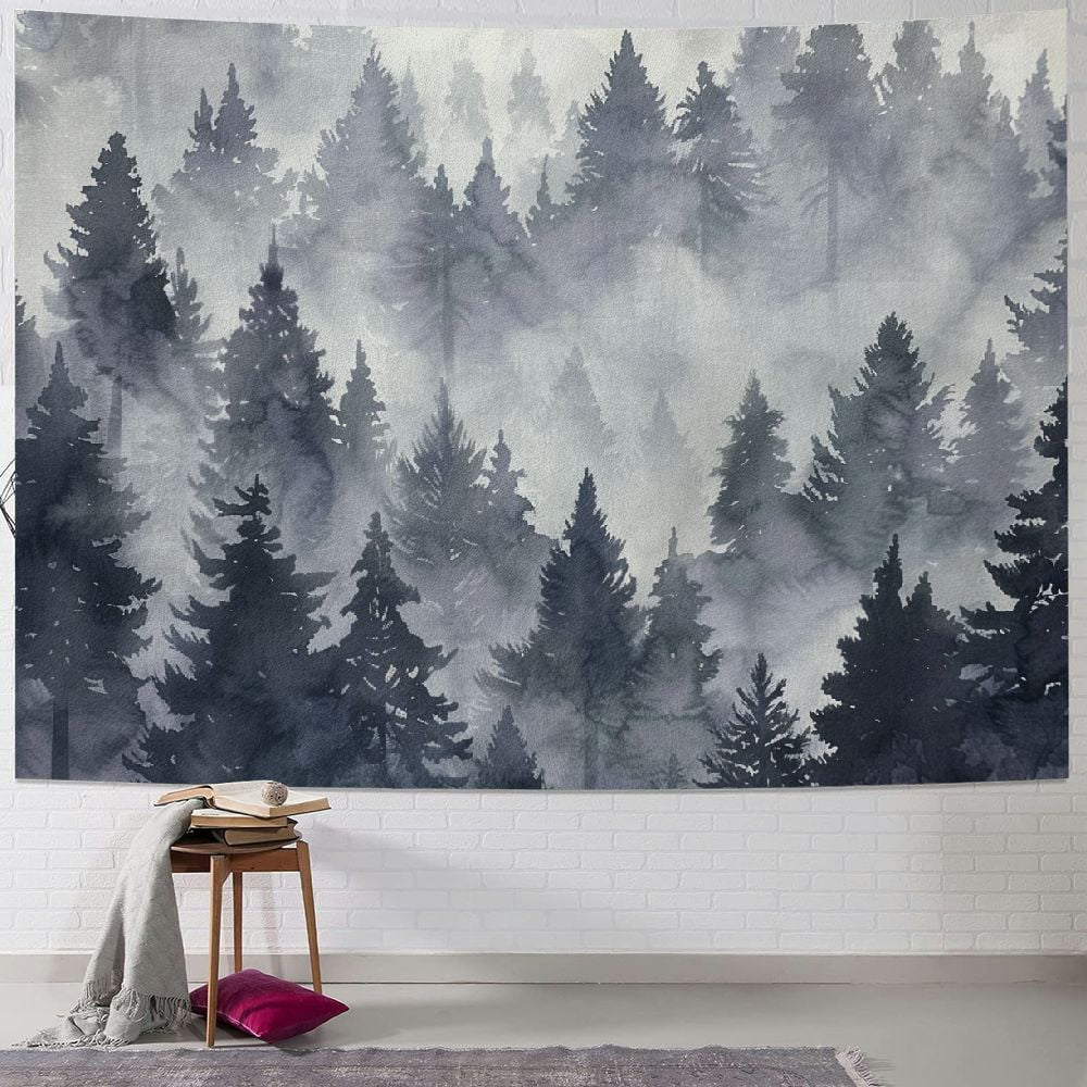 ONETECH Nature Forest Tapestry Wall Hanging Misty Fog Forest Magic ...