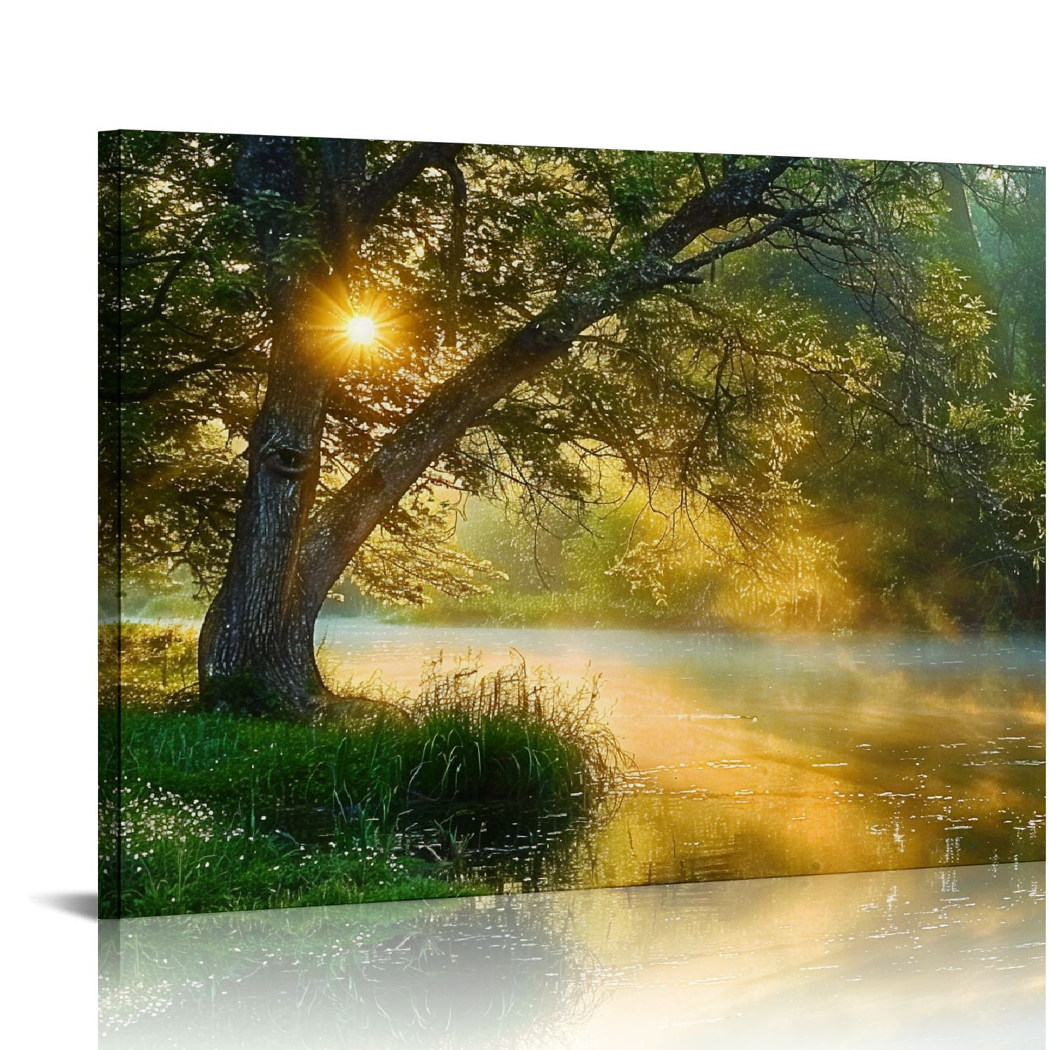ONETECH Nature Wall Art Forest Landscape Picture Oak Tree Canvas Print ...