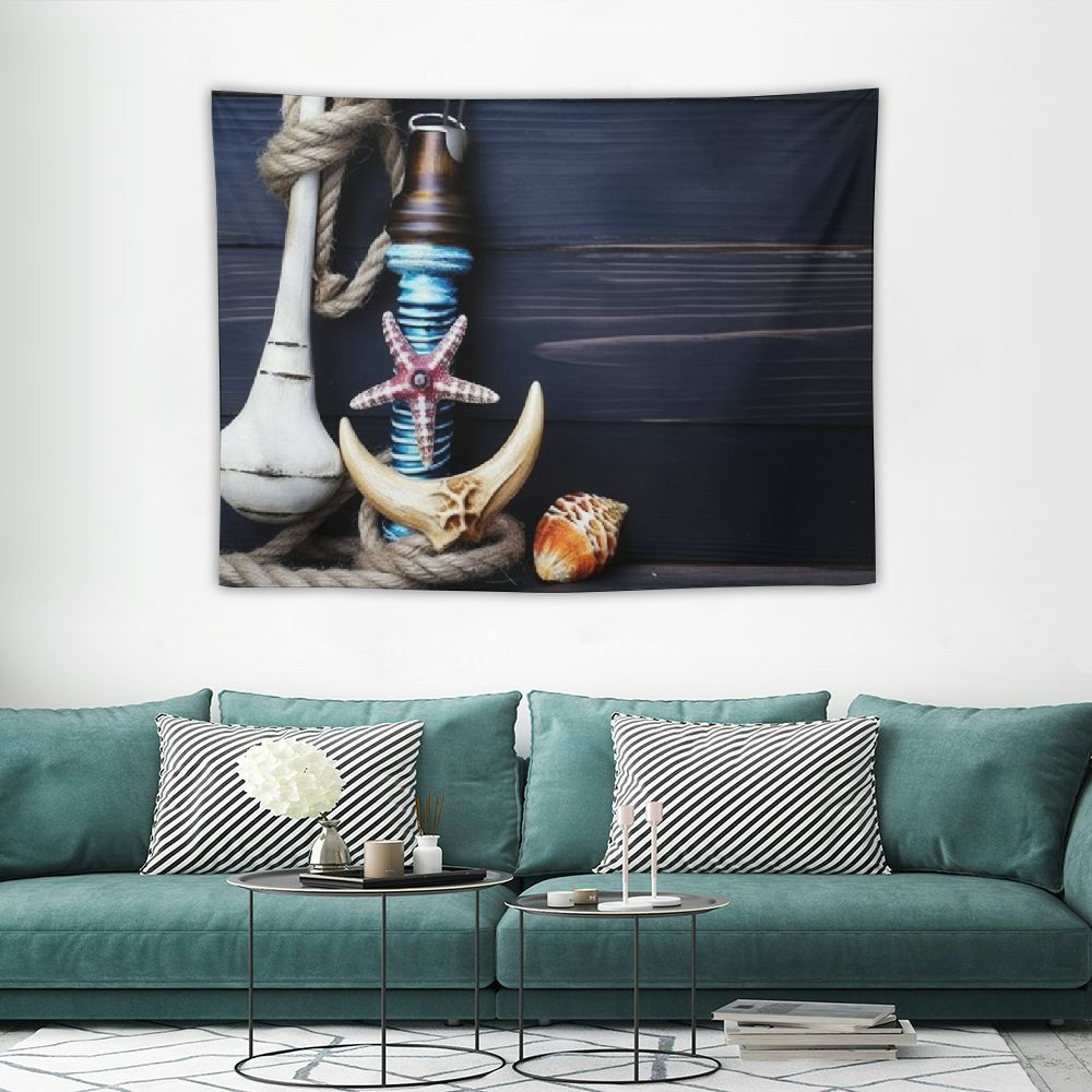 FUMJ Navigation Wall Hanging White Anchor Shell and Conch Tapestry ...