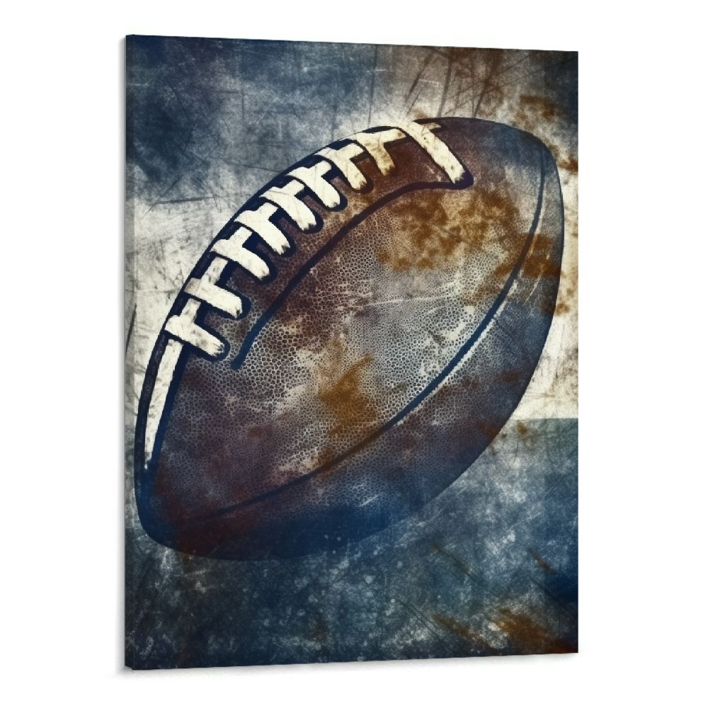 ONETECH Navy Blue Sports Wall Art Décor Basketball Baseball Soccer ...
