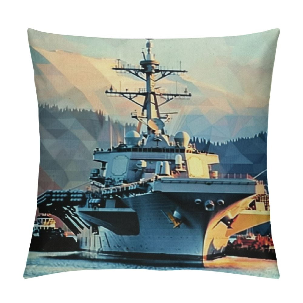 ONETECH Navy Ship Cushion Covers Military Theme Throw Pillow Covers ...