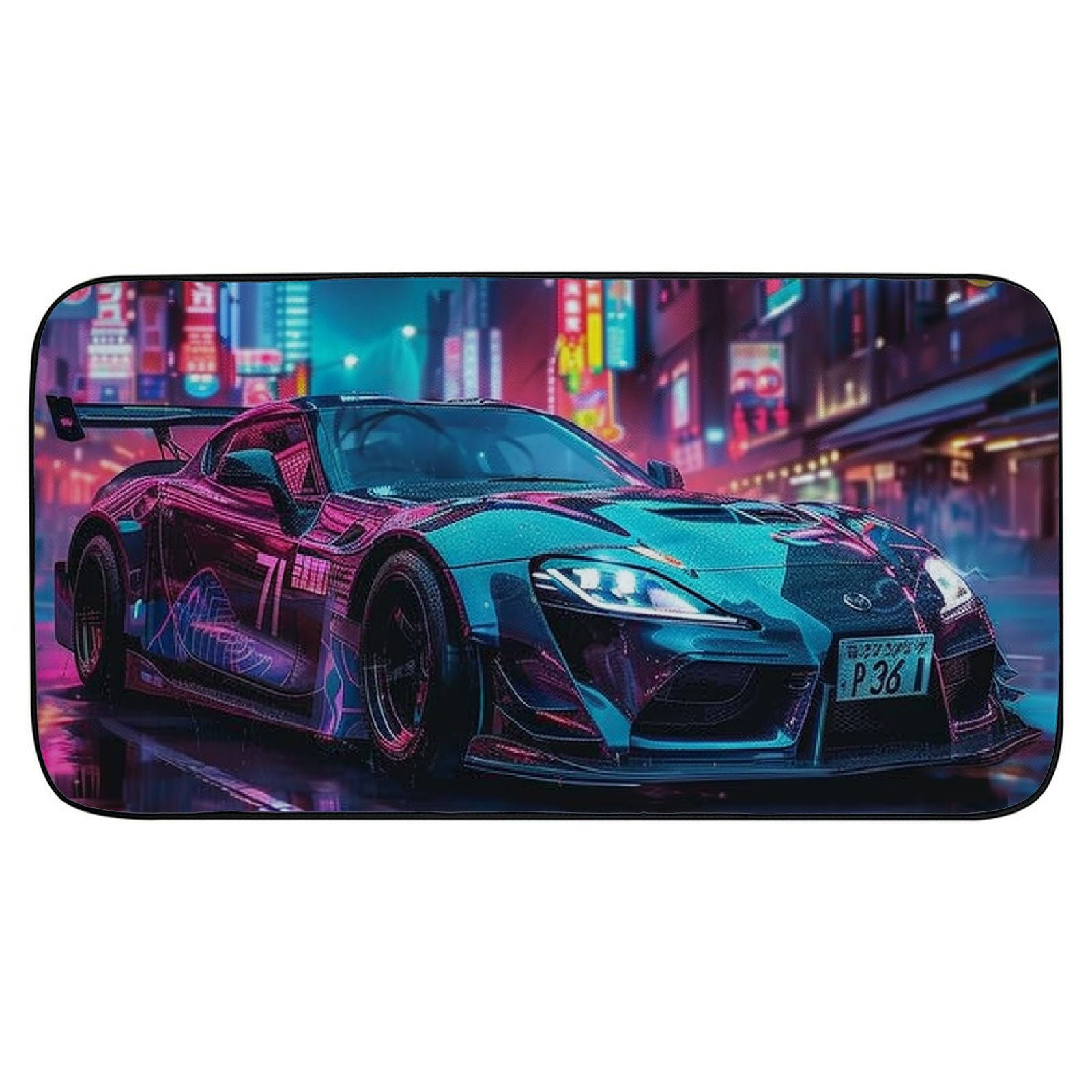 ONETECH Neon Lights Square Door Mat Indoor/Outdoor/Front Door/Bathroom ...