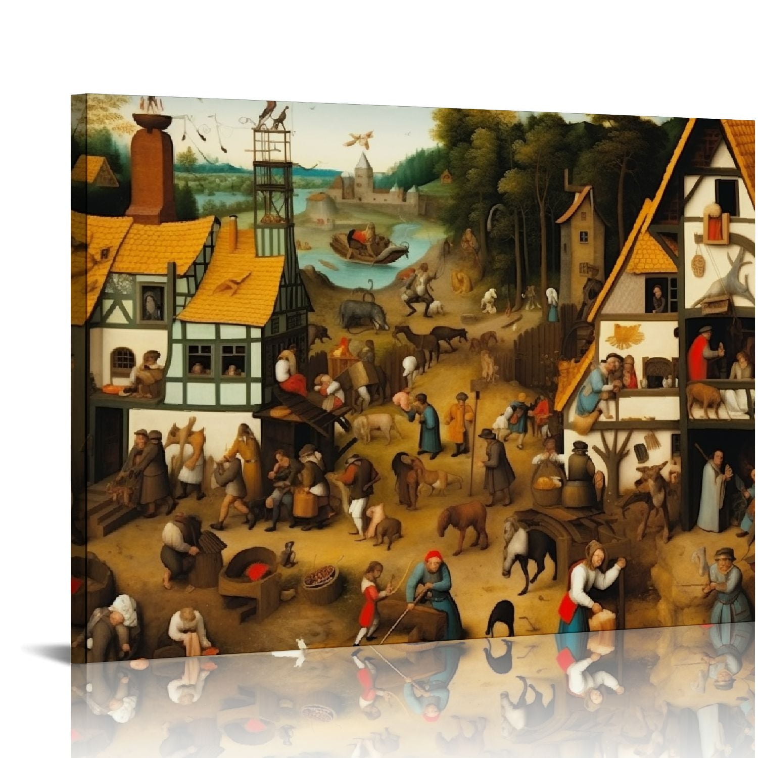 ONETECH Netherlandish Proverbs Print - Pieter Bruegel The Elder Poster ...