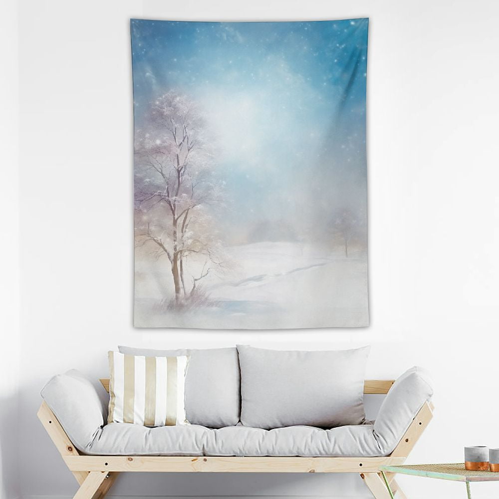 ONETECH Night Sky Tapestry Twin Size, Christmas Themed Abstract Snow ...