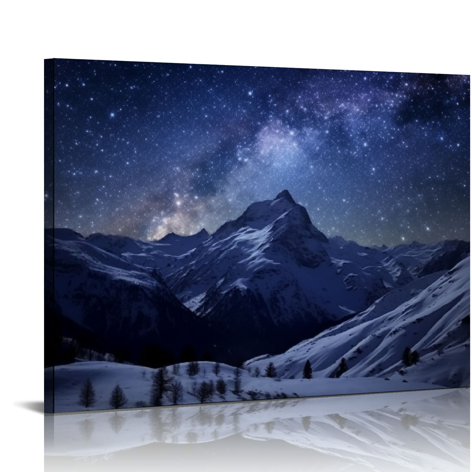 ONETECH Night Starry Sky And Snow Mountain Natural Scenery Poster ...