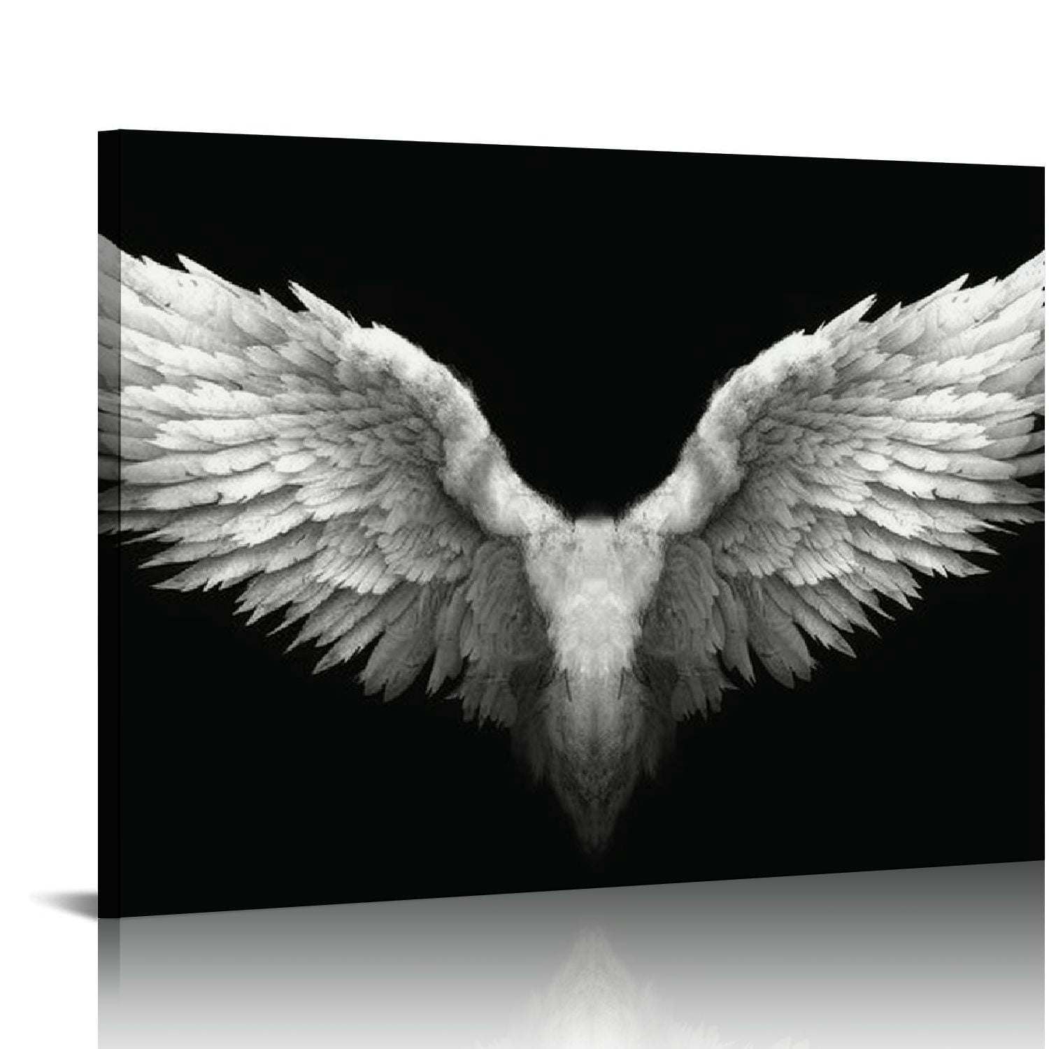 ONETECH Nordic Retro Black and White Angel Wings Canvas Painting Poster ...