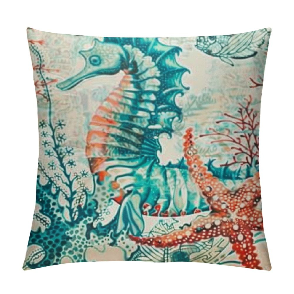 ONETECH Ocean Theme Pillow Covers , Beach Coastal Decor Outdoor ...