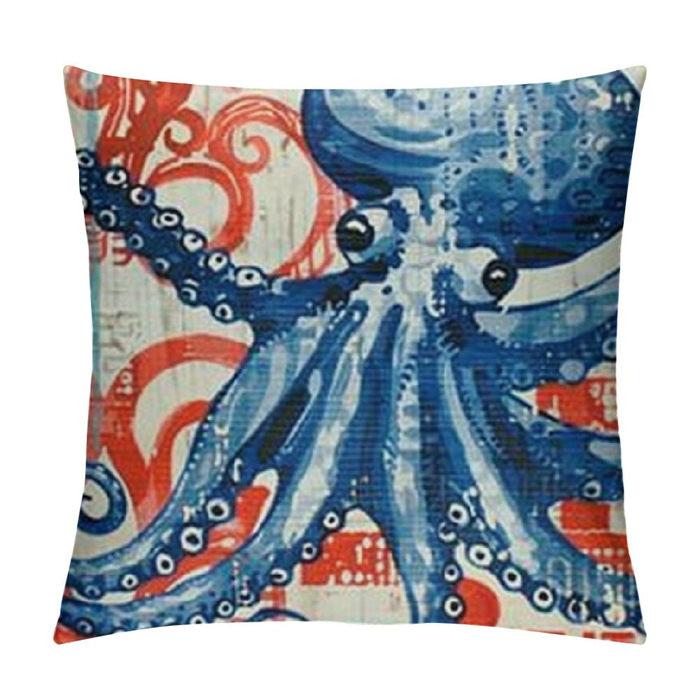 FUMJ Ocean Theme Square Pillow Case Mediterranean Style Decorative ...