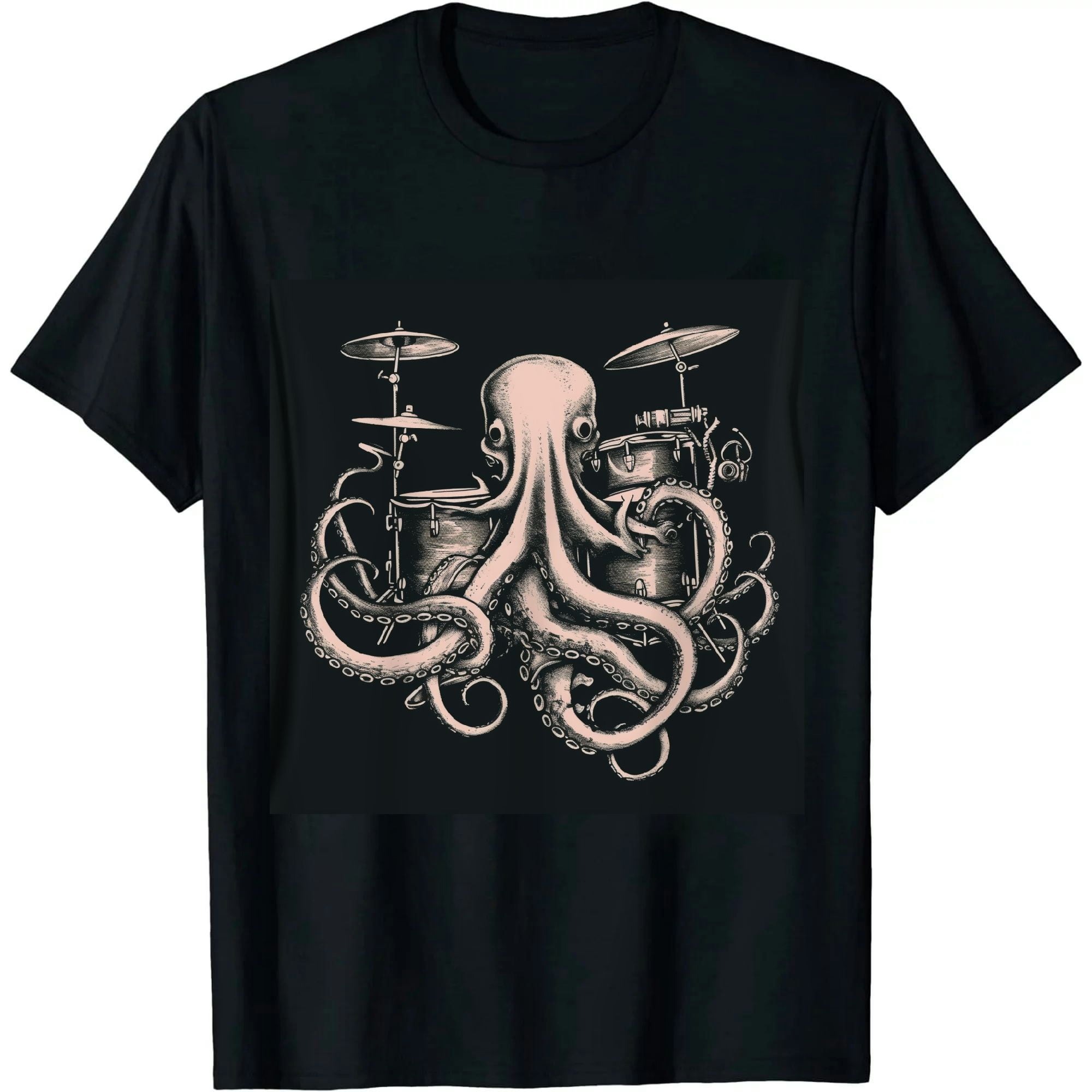 ONETECH Octopus Playing Drums Drummer Drumming Musician Band T-Shirt ...