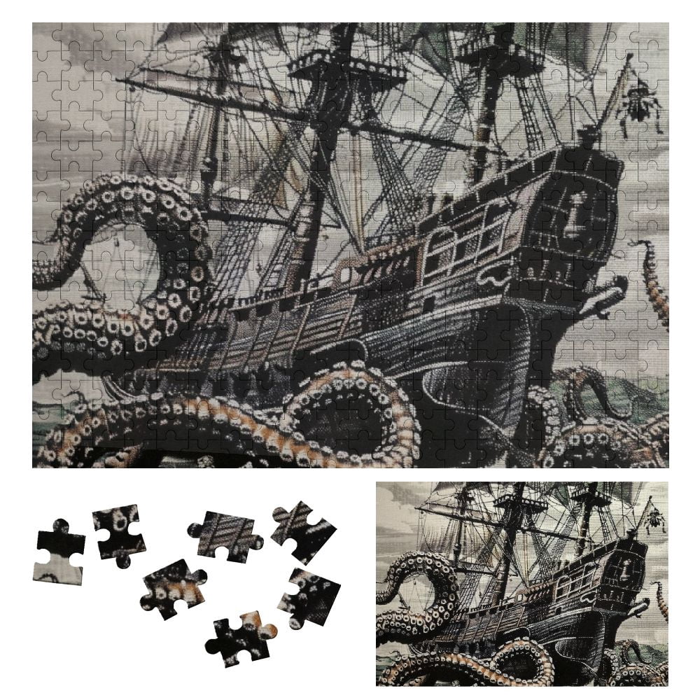 ONETECH Octopus Ship Surrealism Wooden Puzzle for Adults and Kids 300 ...