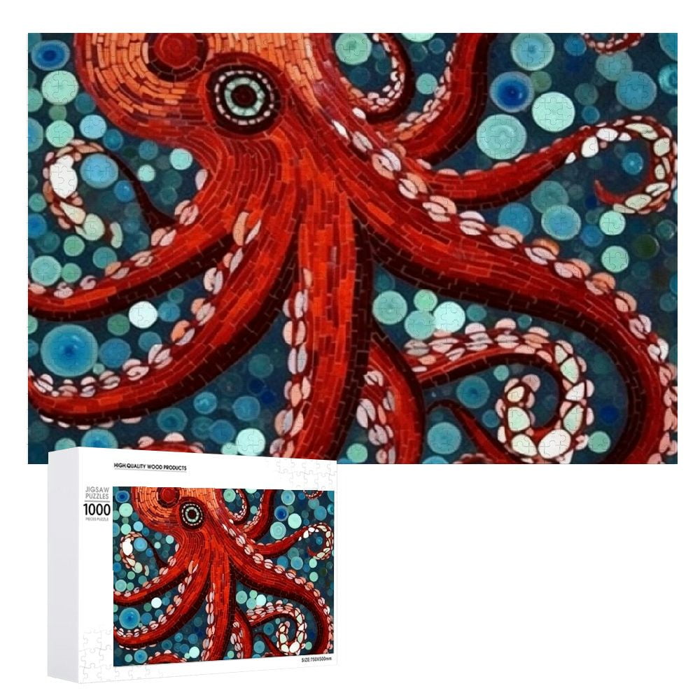ONETECH Octopus Swirls Psychedelic Wooden Puzzle Game Toy Gift for ...