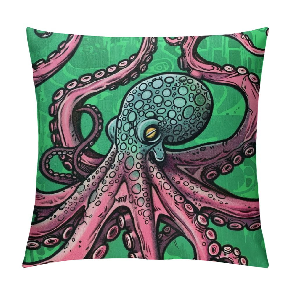 ONETECH Octopus Throw Pillow Covers Ocean Octopus Home Decor Soft ...
