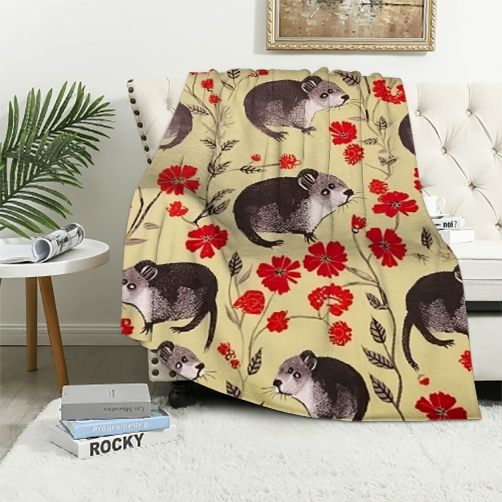 ONETECH Opossum Throw Blanket for Human, Flannel Cute Opossums Themed ...