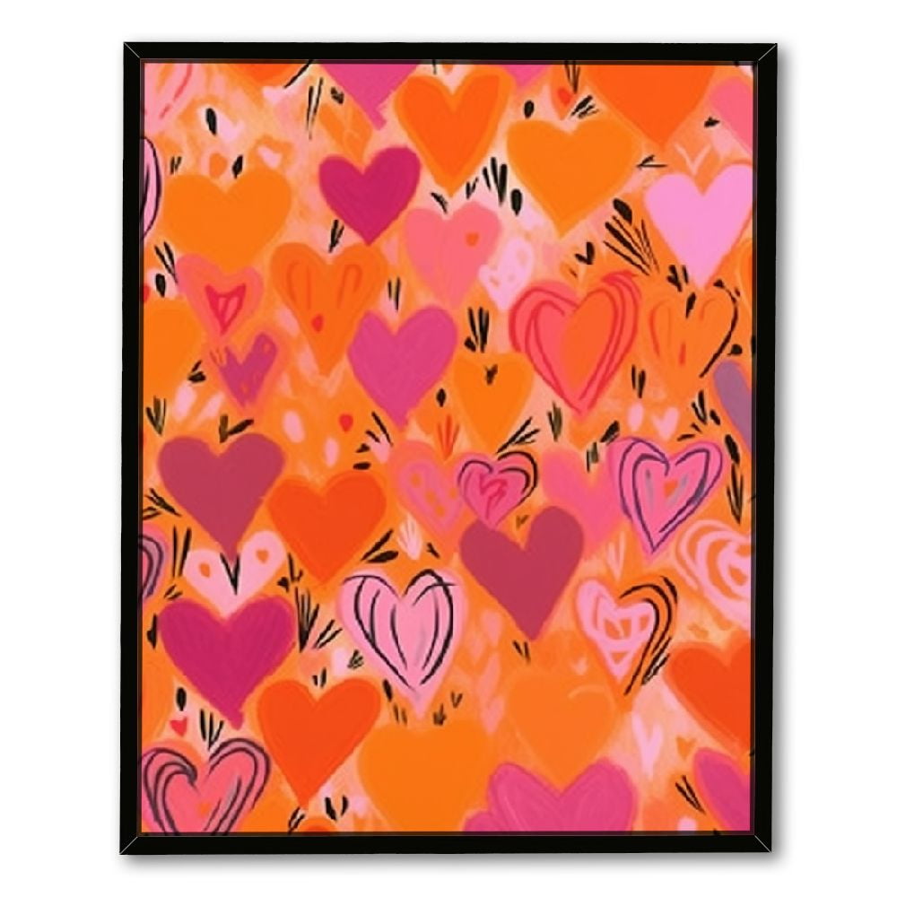 ONETECH Orange Lucky You Casino Posters Funky Queen Of Hearts Poker ...