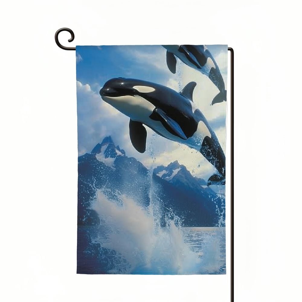 ONETECH Orca Mountains Clouds Garden Flag 12x18in Decorations Burlap ...