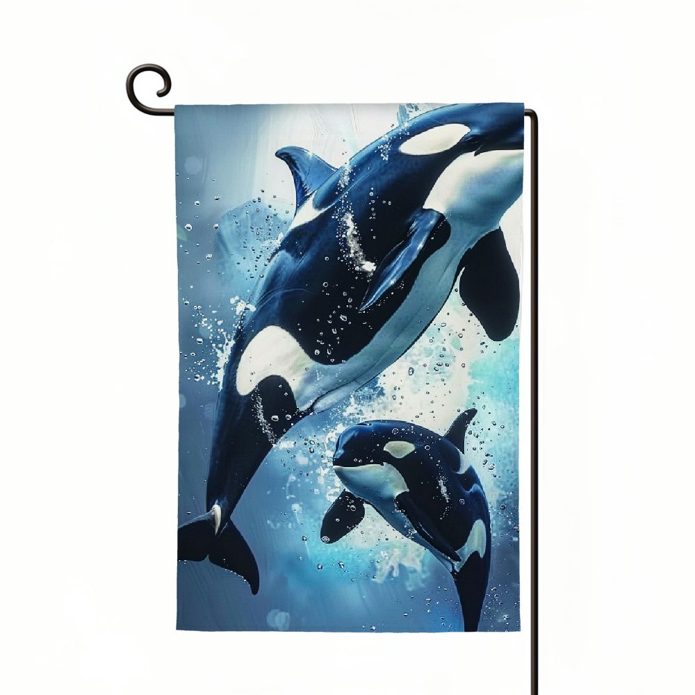 ONETECH Orca Whales Water Bubbles Garden Flag 12x18in White - Walmart.com