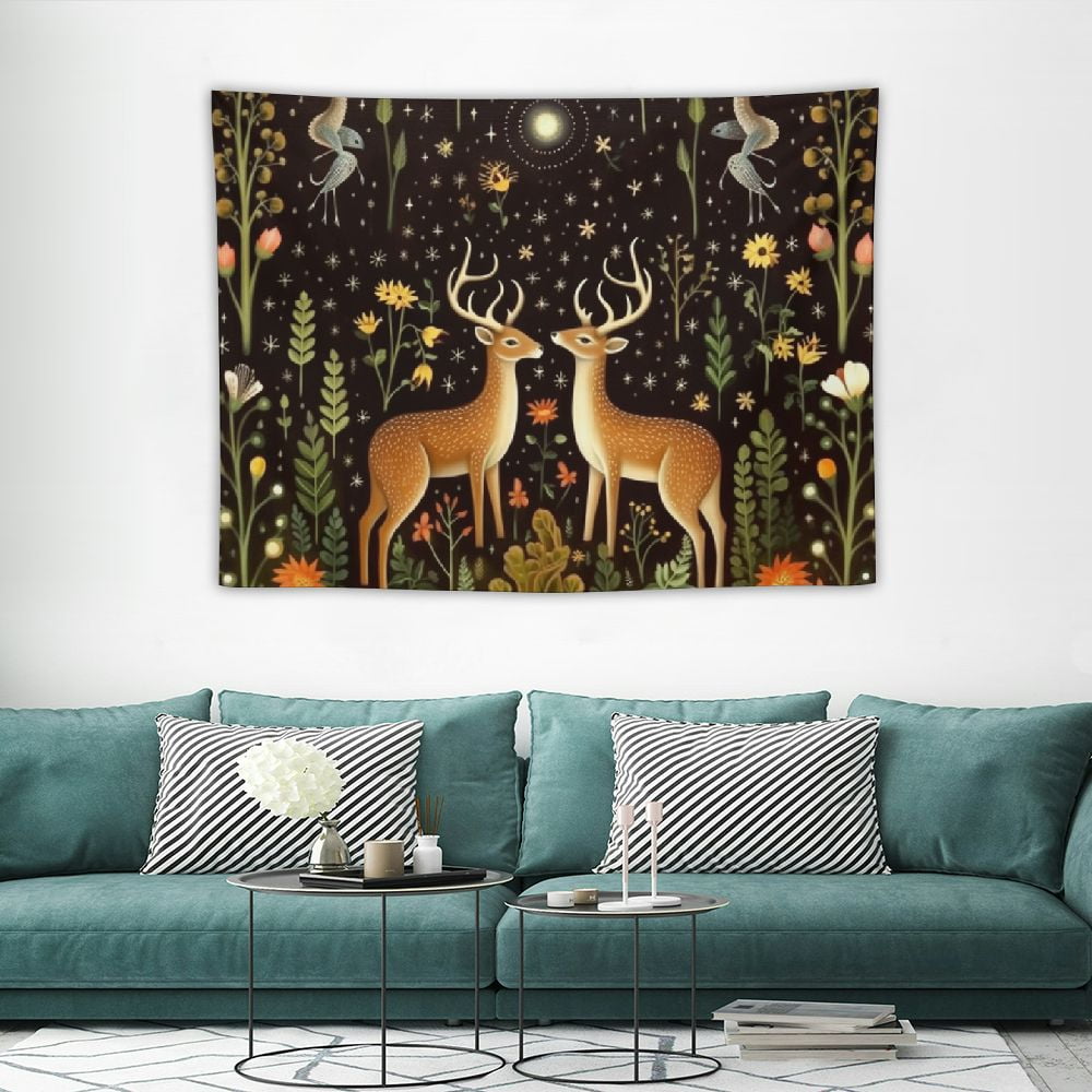 ONETECH Owl Snake Moon Phase Vertical Tapestry, Trippy Black Witchy ...