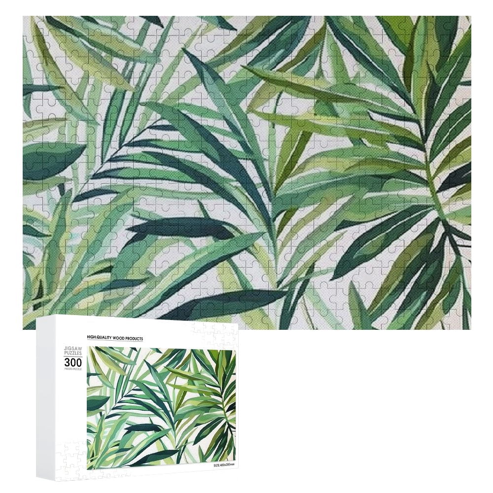ONETECH Palm Leaf Pattern Wooden Jigsaw Puzzle Challenging Difficult Wood Puzzles for Adults 300 ...