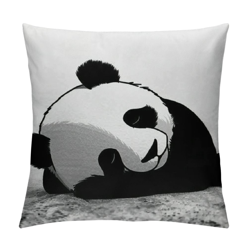 ONETECH Panda Bear Throw Pillow Cover White Cute Decorative Cushion ...