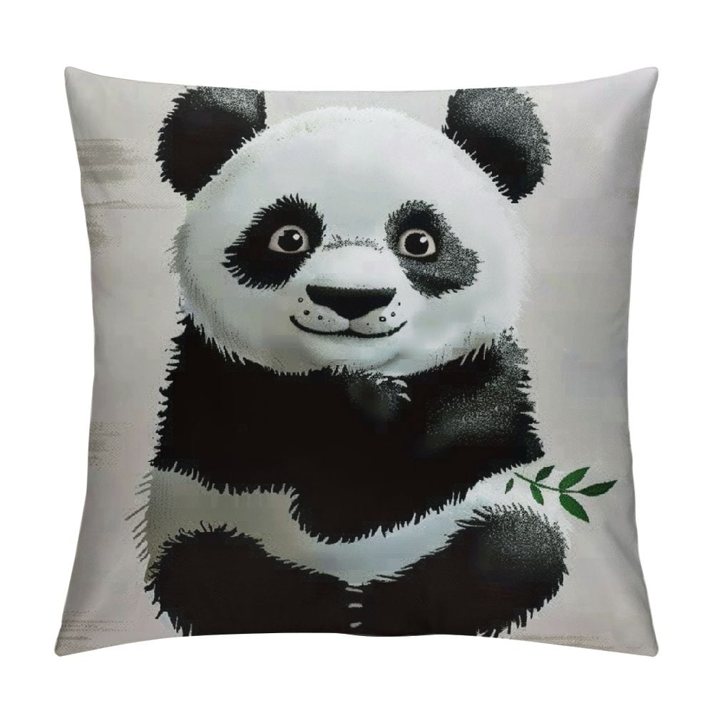 ONETECH Panda Throw Pillow Covers , Inspirational Quotes Who Loves ...
