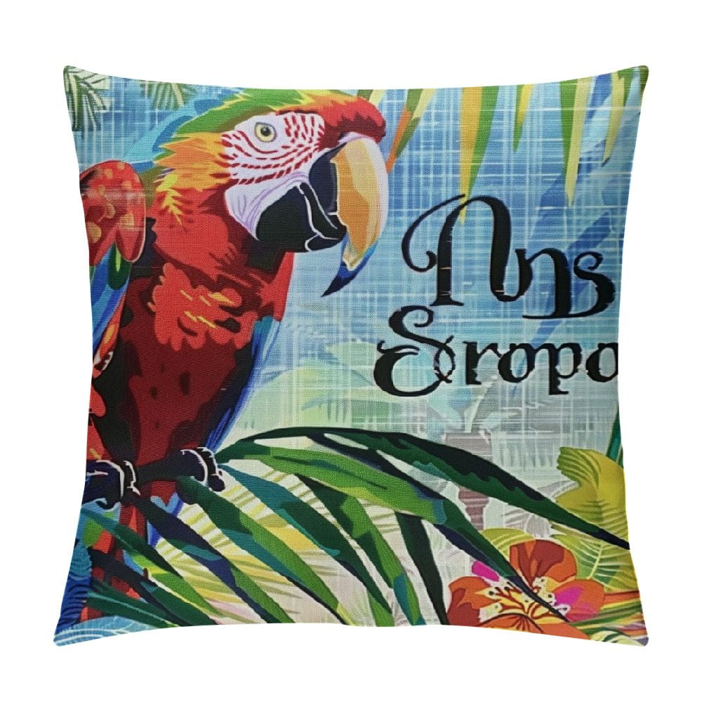 ONETECH Parrot Birds Decorative Pillow Cover Case Coconut Summer Beach ...