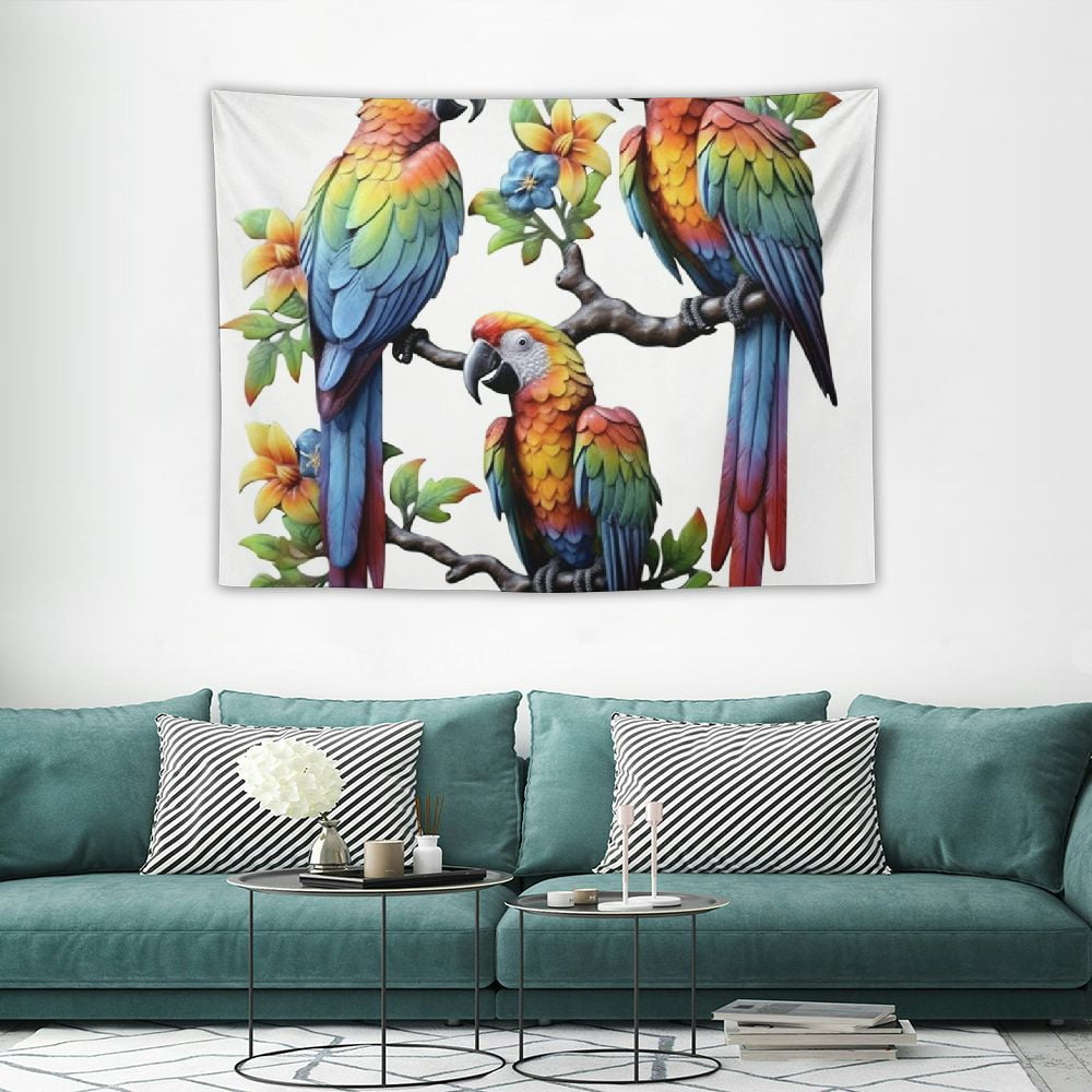 FUMJ Parrot Tropical Wall Art Decor Metal Bird Wall Decor Outdoor ...