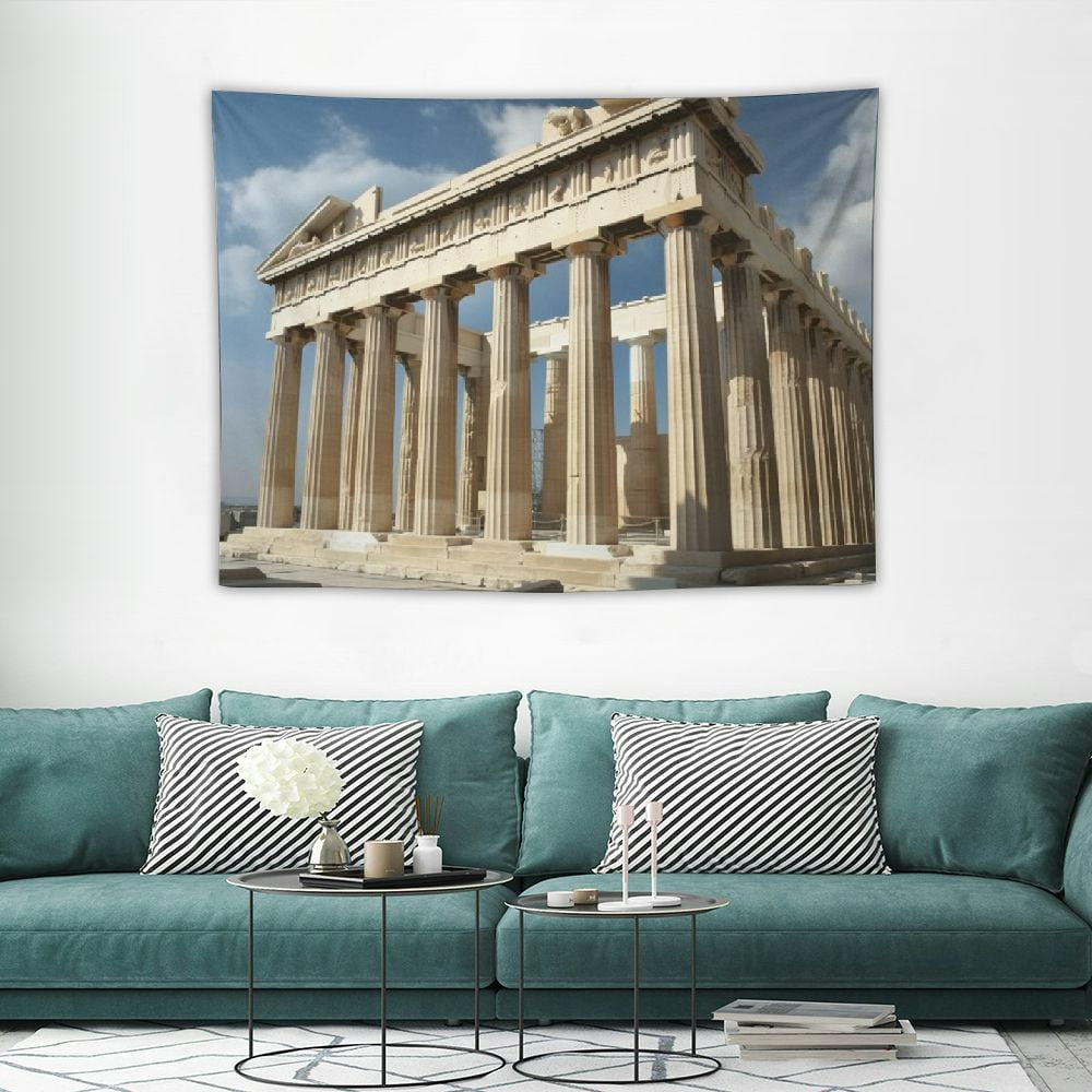 ONETECH Parthenon Temple Acropolis of Athens Print Photo Art Painting Tapestry Home Decorative ...
