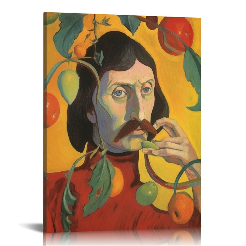 ONETECH Paul Gauguin Canvas Wall Art - Self Portrait with Halo and ...