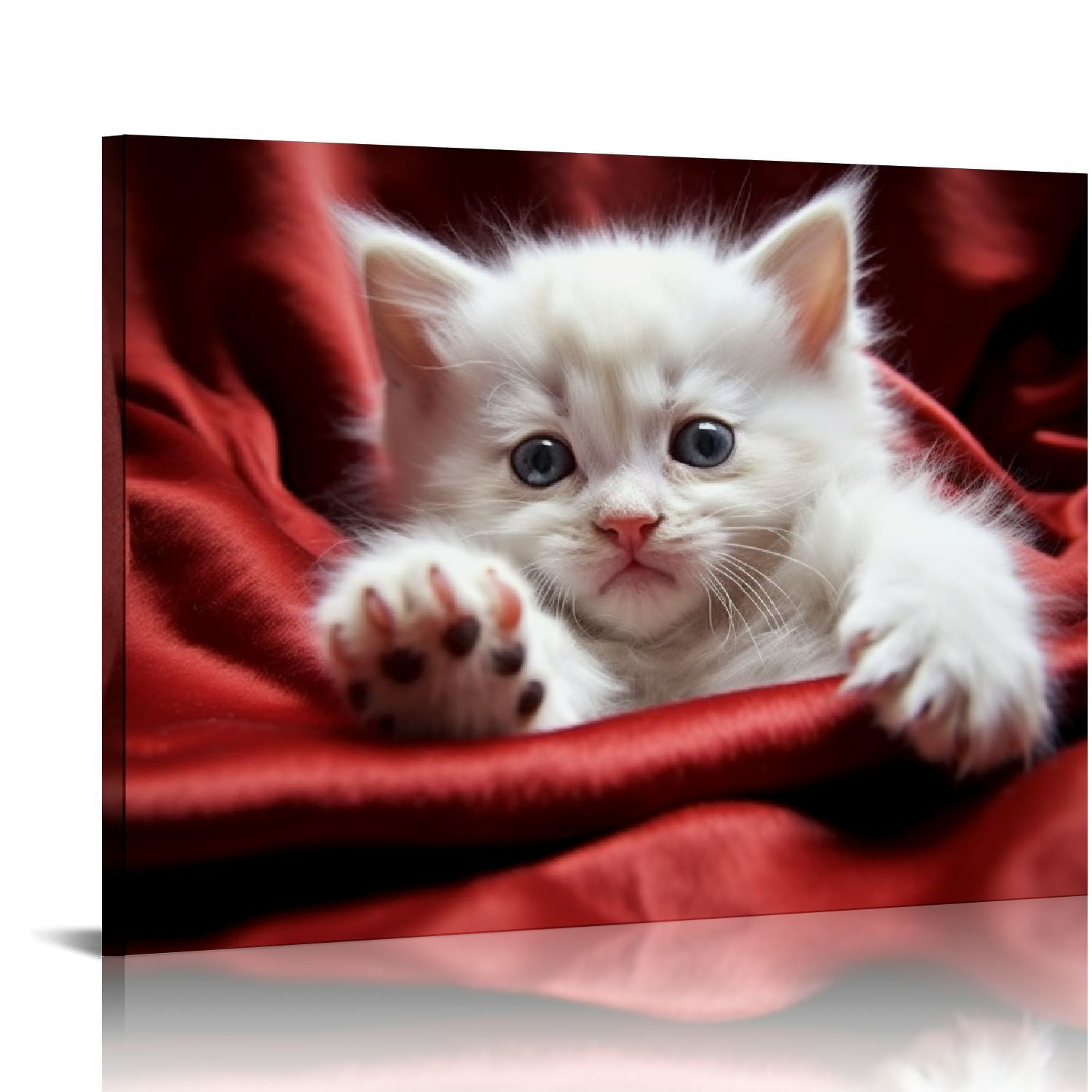 ONETECH Persian Kitten White Cat Poster Canvas Prints Wall Art For Home ...