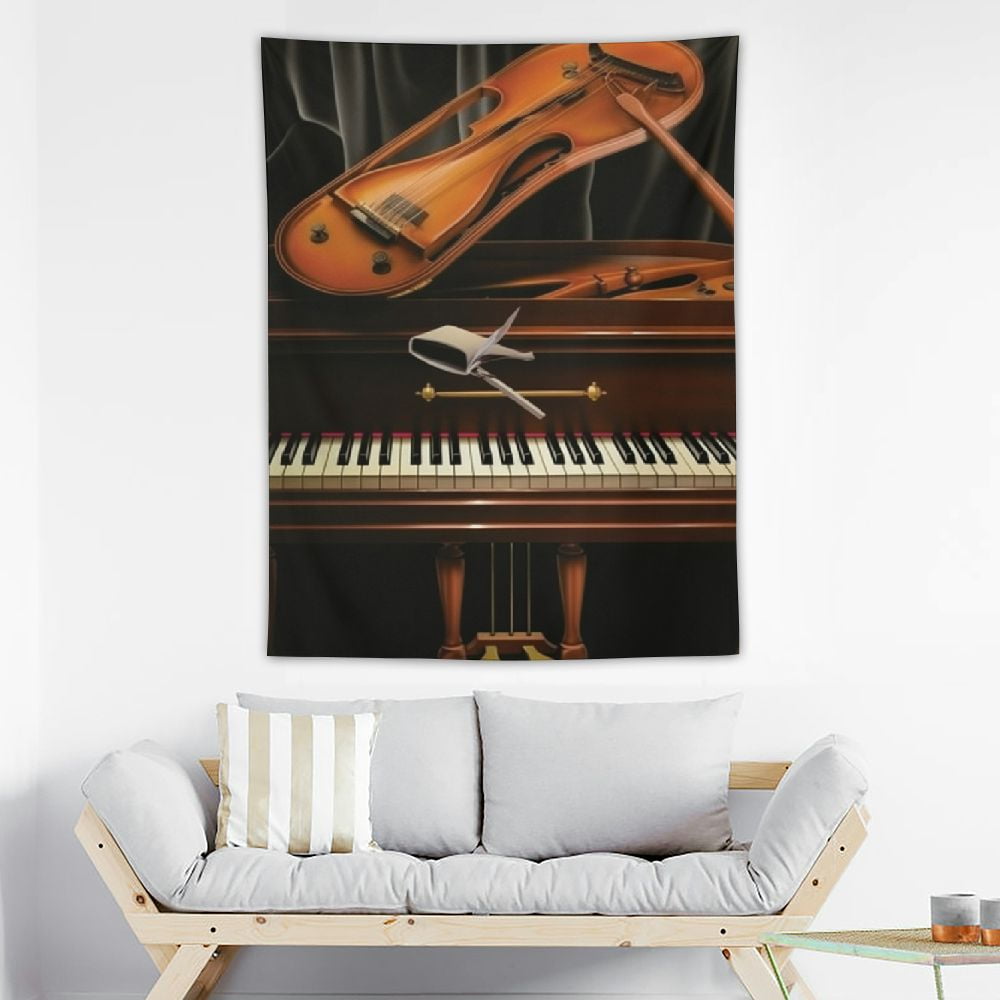ONETECH Piano Violin Music Notes Wall Decoration Tapestry For Art Home ...