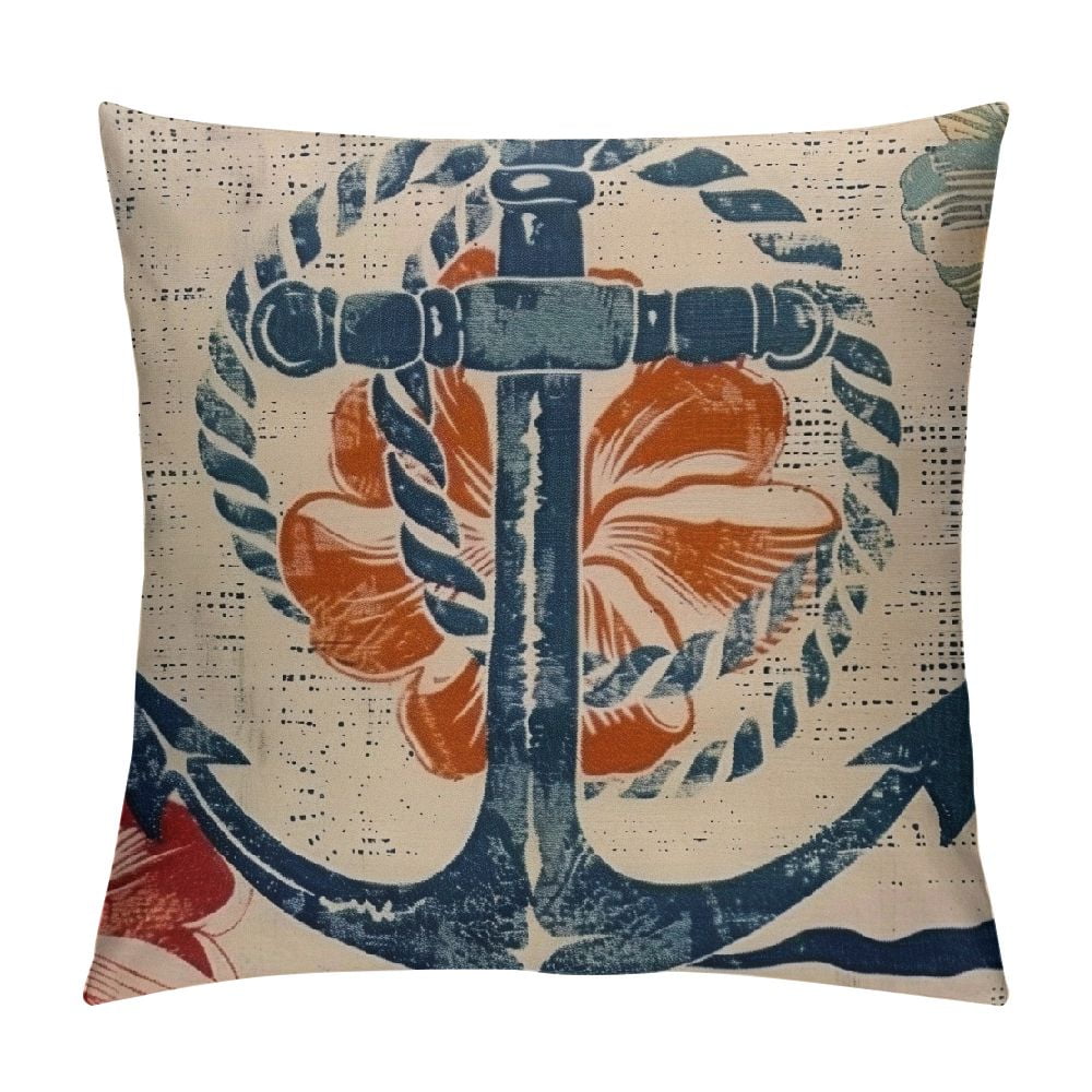 FUMJ Pillow Case Decorative Retro Nautical Anchor Beach Animal ...