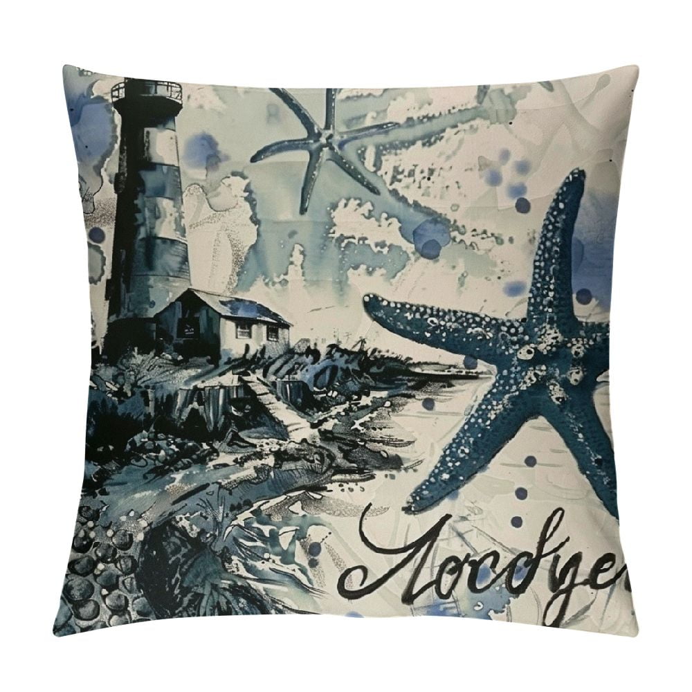 FUMJ Pillow Covers Only Ocean Theme Starfish Pattern Beach House ...