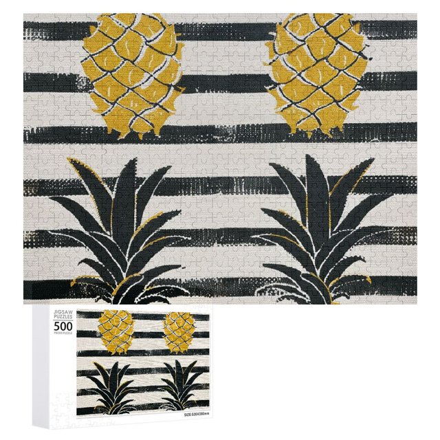 ONETECH Pineapple Stripes Wooden Jigsaw Puzzle Challenging Difficult ...