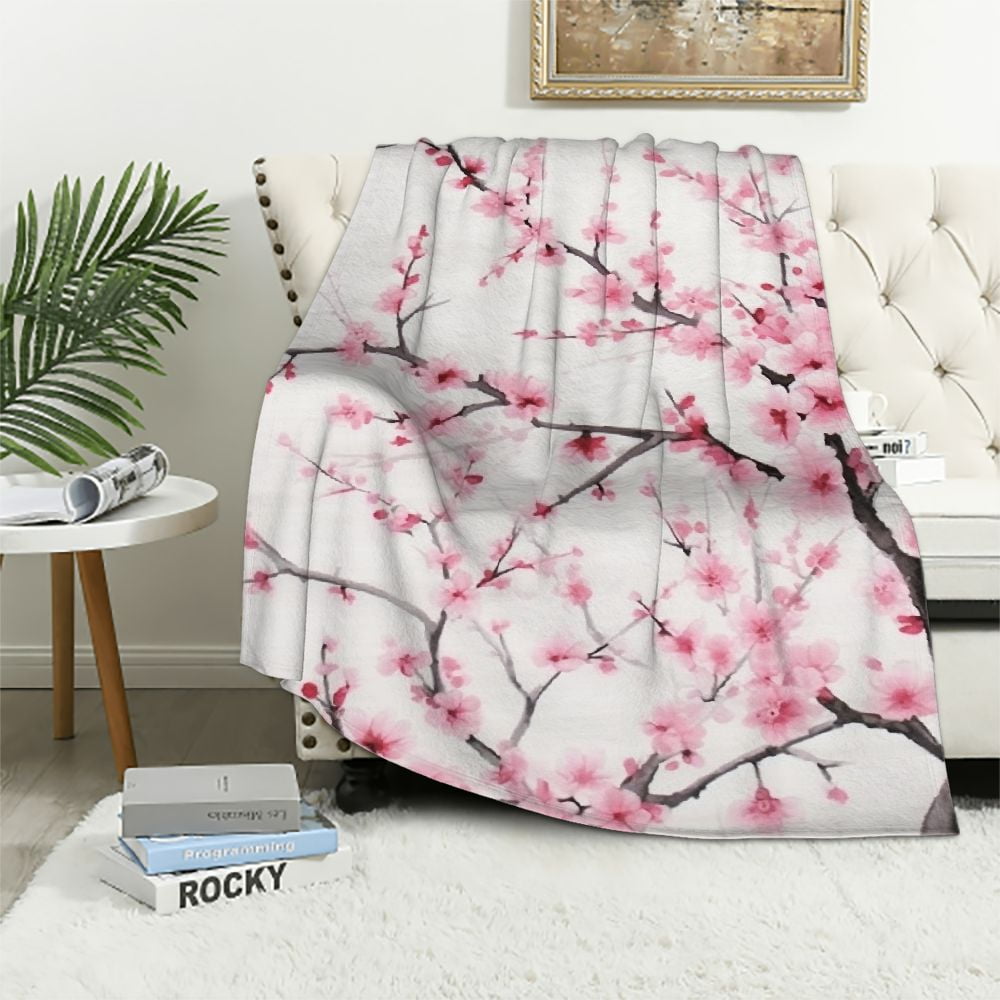 ONETECH Pink Floral Ultra-Soft Micro Blanket Durable Keeps Warm The ...