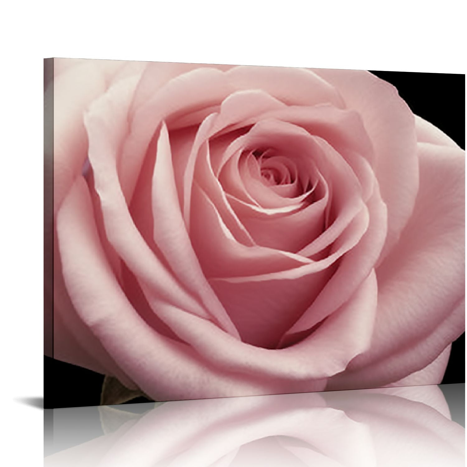 ONETECH Pink Rose Close Up Canvas Wall Art Blush Pink Room Decor Misty ...