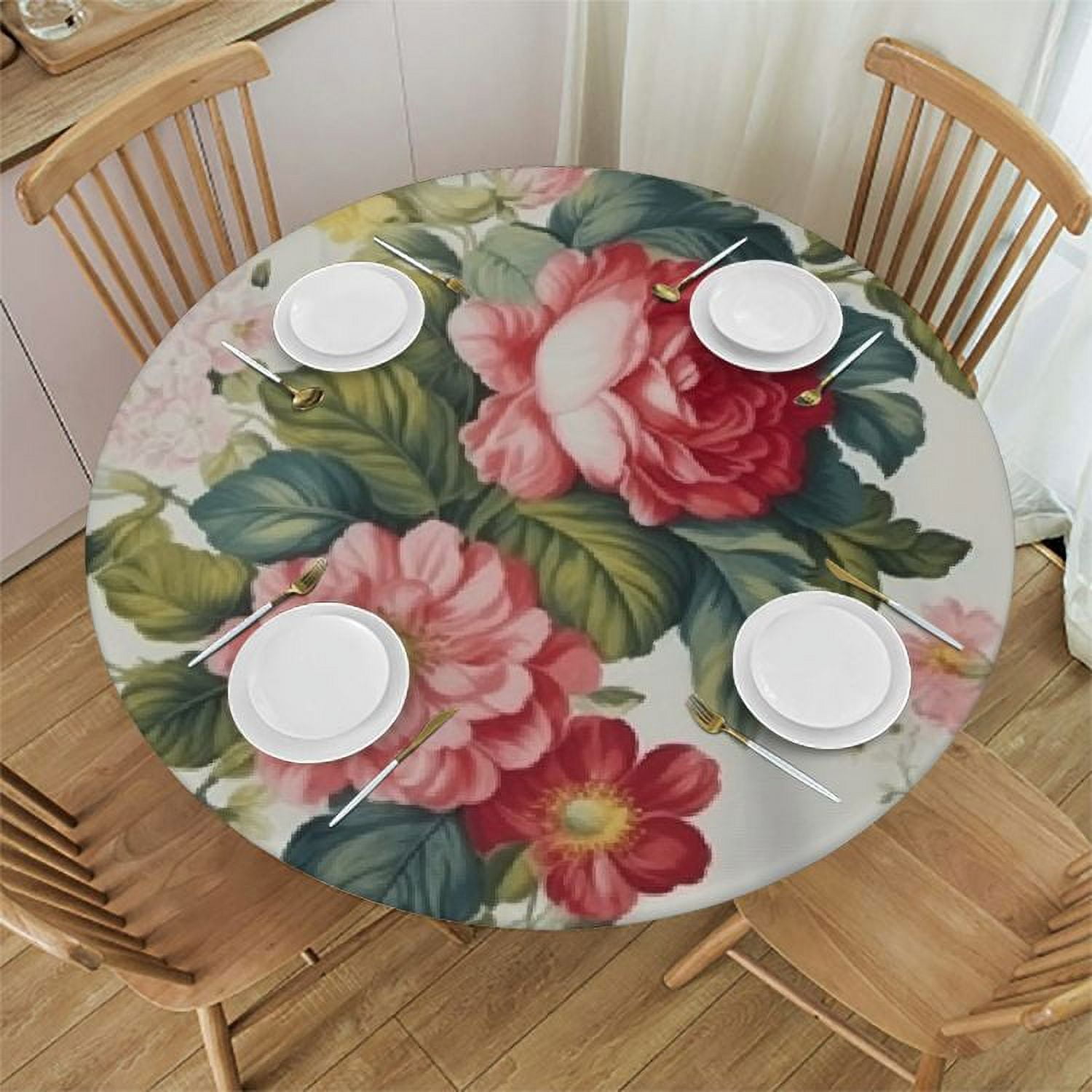 ONETECH Pink Rose Flower Floral Table Cloth Tablecloth Anti Table Cover ...