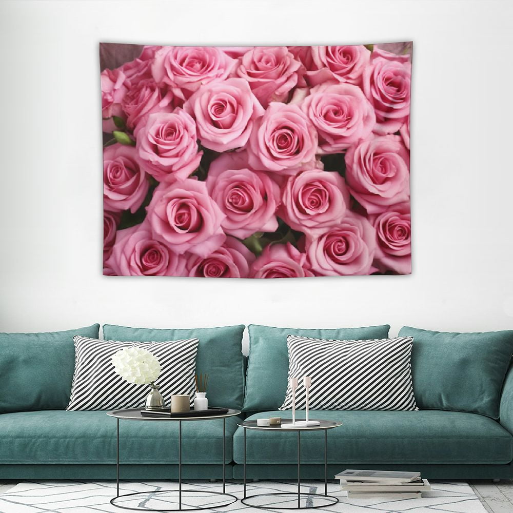 ONETECH Pink Rose Tapestry Wall Hanging, Floral Wall Love Wedding ...