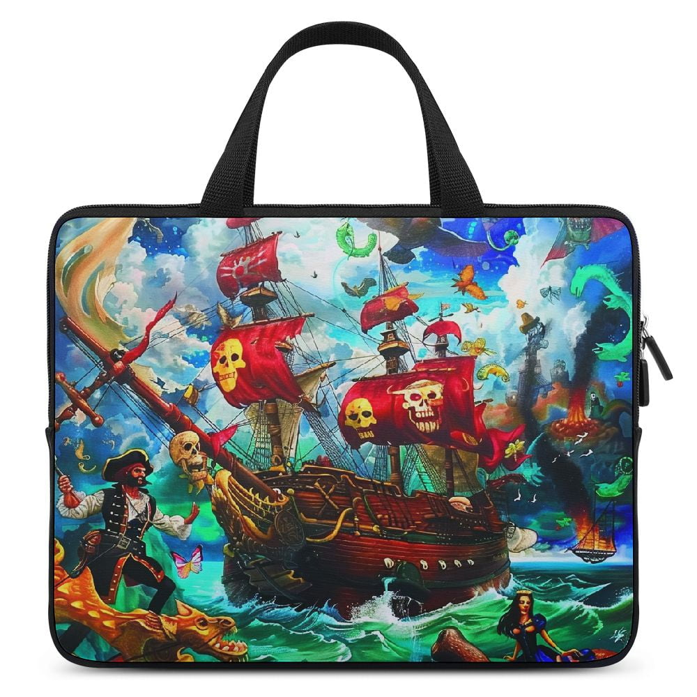 ONETECH Pirate Ship and Flag Laptop Bag Diving Fabric Soft Carrying ...