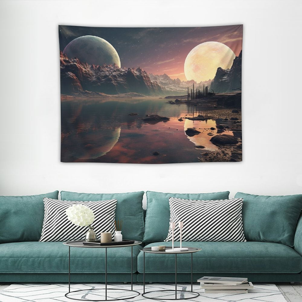 ONETECH Planet Tapestry Galaxy Space Tapestry Mountain Tapestry Fantasy Aesthetic Tapestry Magic ...