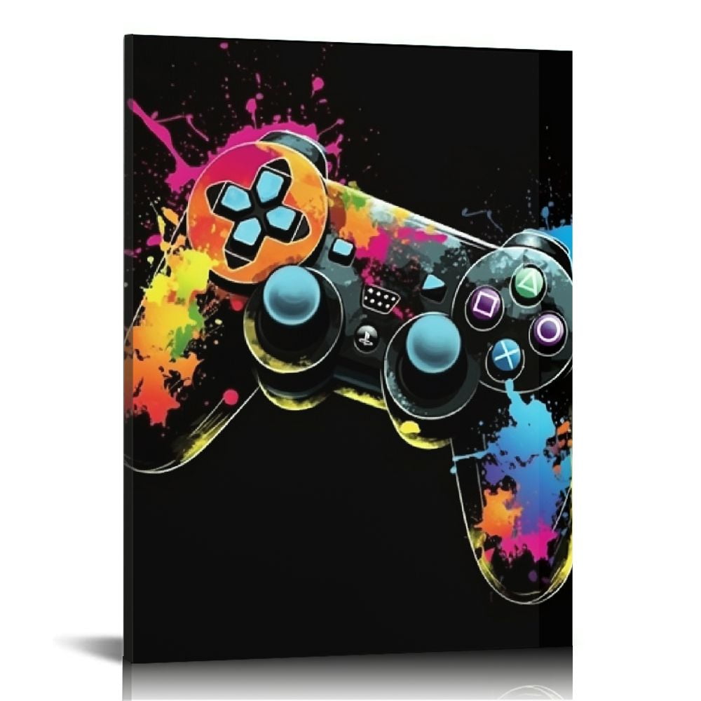 ONETECH Playroom Canvas Wall Art Gamepad Boy Room Posters Video Game ...