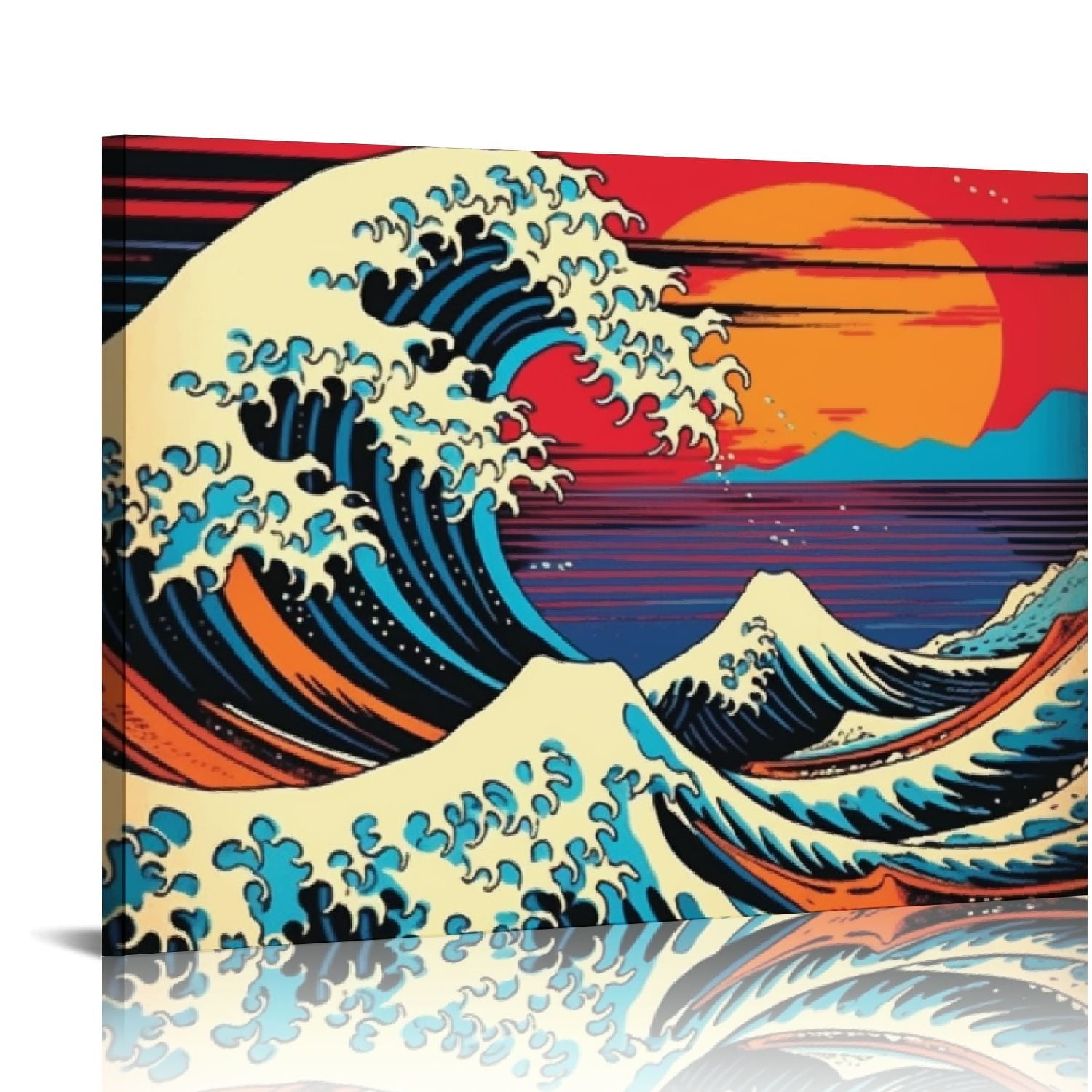 ONETECH Pop Art Hokusai The Great Wave 7 Canvas Art - Home Decor Wall Art Print Poster Painting ...